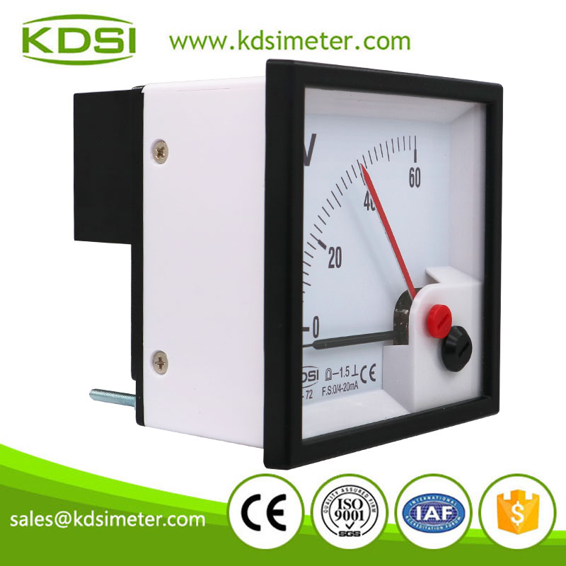CE Approved BE-72 DC4-20mA 60V with red pointer voltmeter Analog DC Volt Panel Meter - Buy meter ...