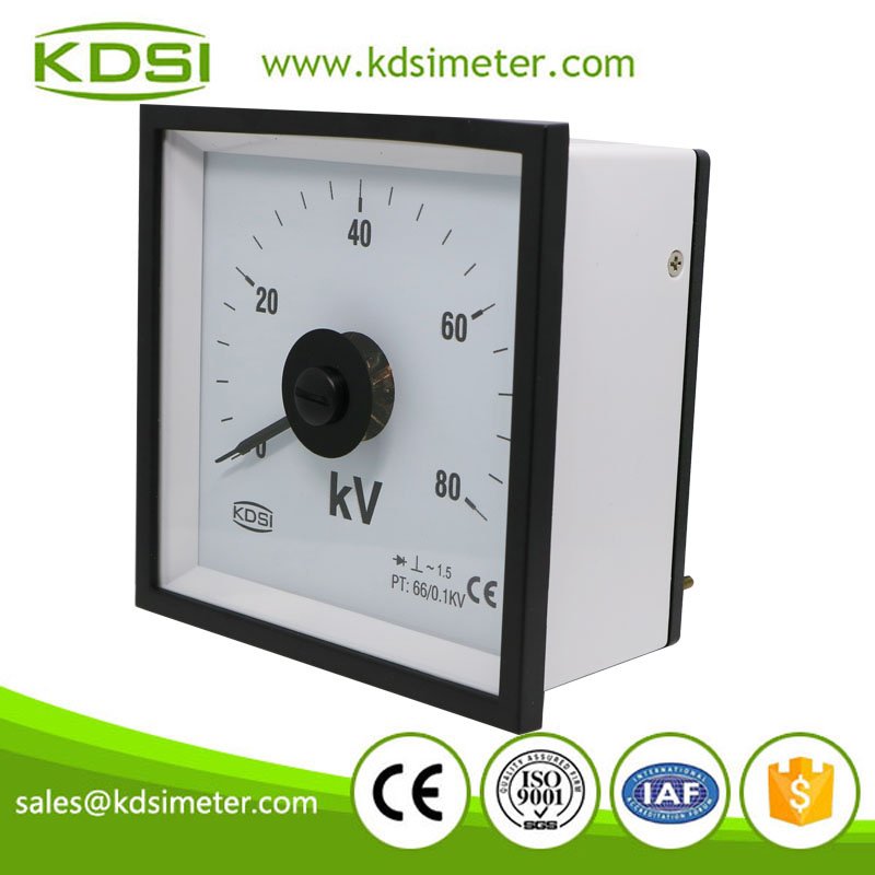 Square type marine meter BE-96W AC80kV 66-0.1kV analog panel wide angle ...