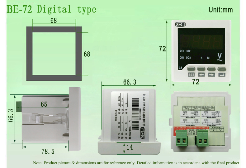 digital voltmeter panel mount,3P3W digital voltage meter,ac digital ...