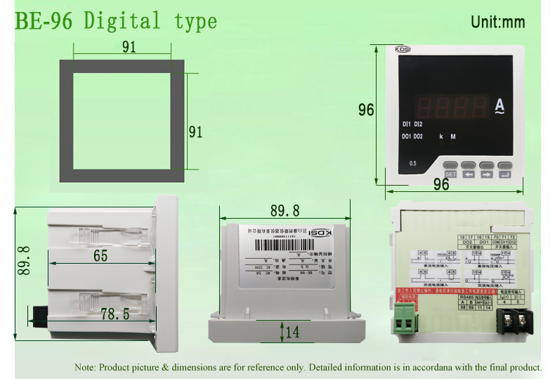 Multi-purpose BE-96 3D-Y three phase digital Multimeters multi-rate ...