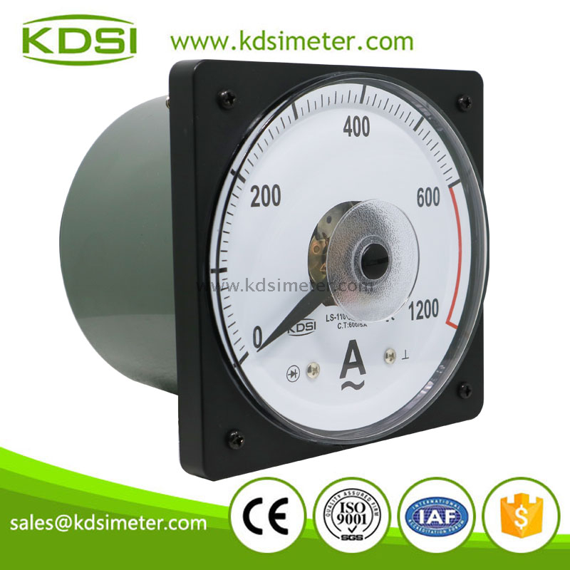 KDSI wide angle LS-110 AC600/5A 2times overload panel ampere meter for ...