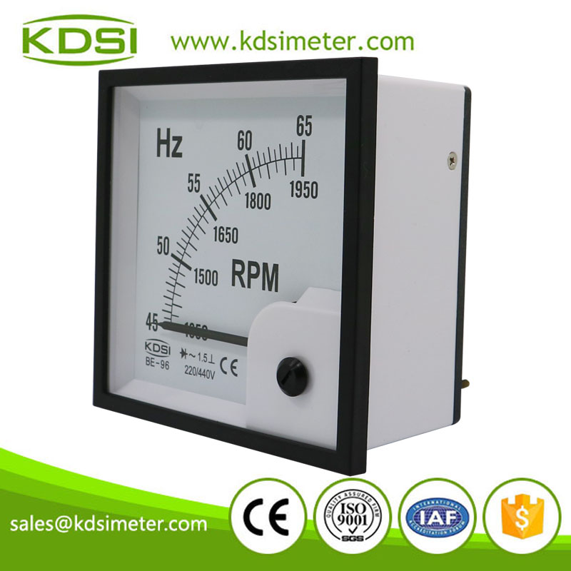 High quality BE-96 HZ+RPM meter 45-65HZ+RPM analog frequency rpm meter ...