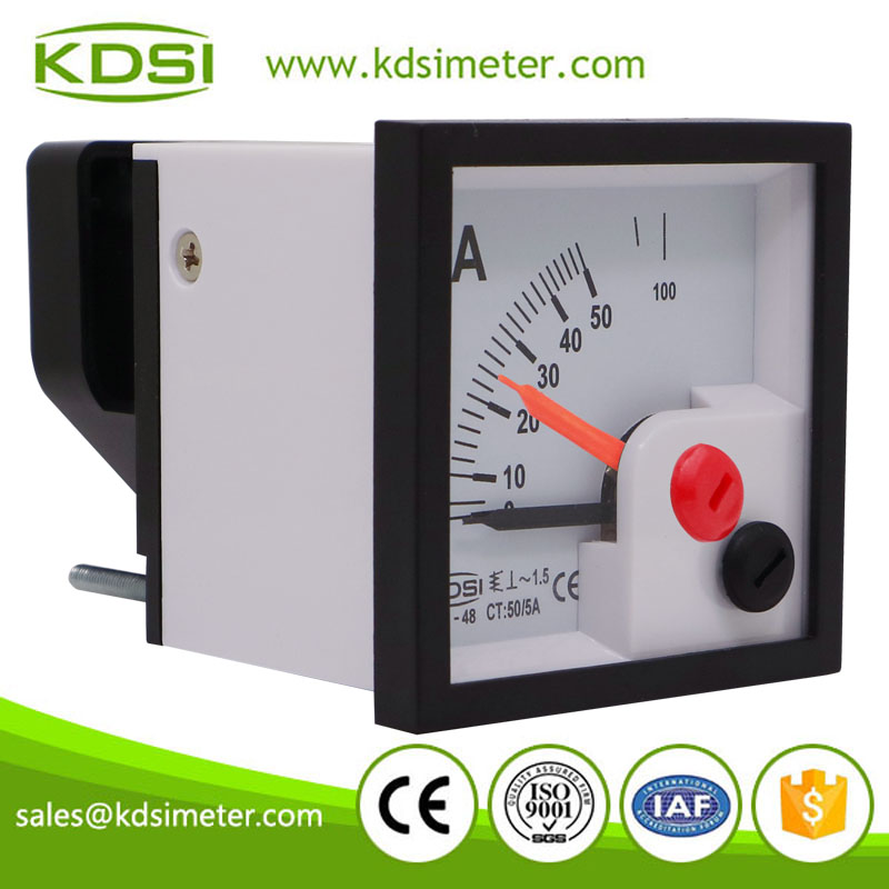 Small & high sensitivity BE-48 AC50/5A with red pointer ac analog panel ...
