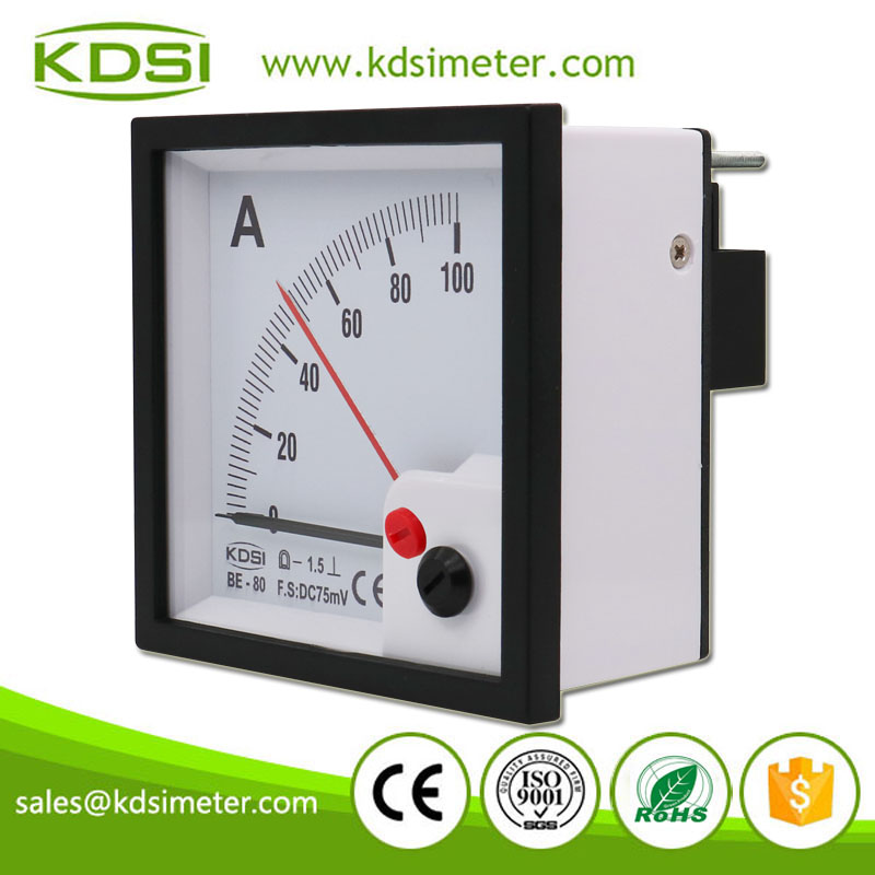 Hot Sales BE-80 DC75mV 100A Double Pointer Analog DC Panel High ...