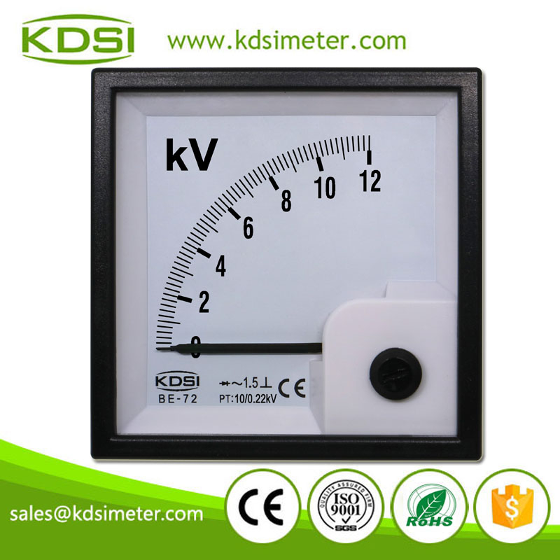 Square Type BE-72 AC12kV 10/0.22kV rectifier Analog AC Volt panel meter ...