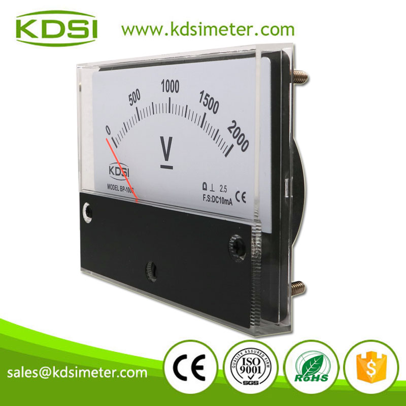 Easy Installation BP-100S DC10mA 2000V Analog DC Amp Panel Voltmeter ...
