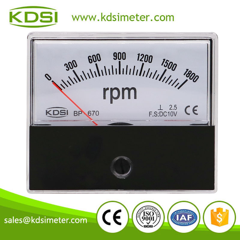Industrial universal BP-670 60*70mm DC10V 1800rpm analog rpm meter ...