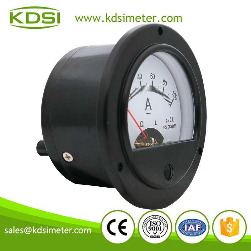 Easy operation BO-52 DC50mV 100A dc analog round panel ampere meter ...
