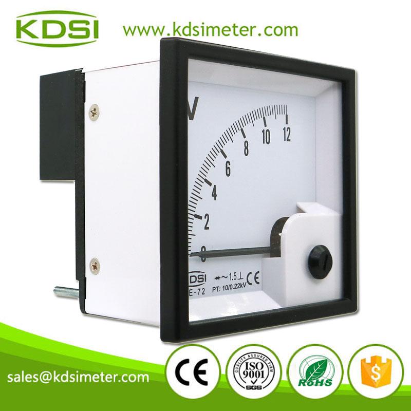 Square Type BE-72 AC12kV 10/0.22kV rectifier Analog AC Volt panel meter ...