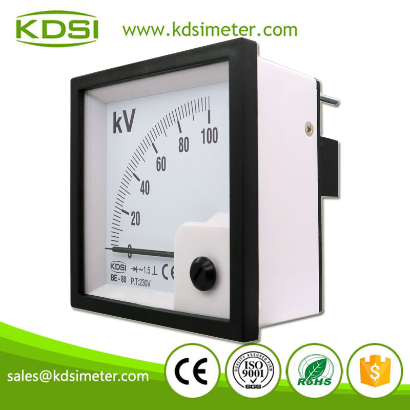 Square Type BE-80 AC100kV/230V Rectifier Analog AC Panel Voltage Meter ...